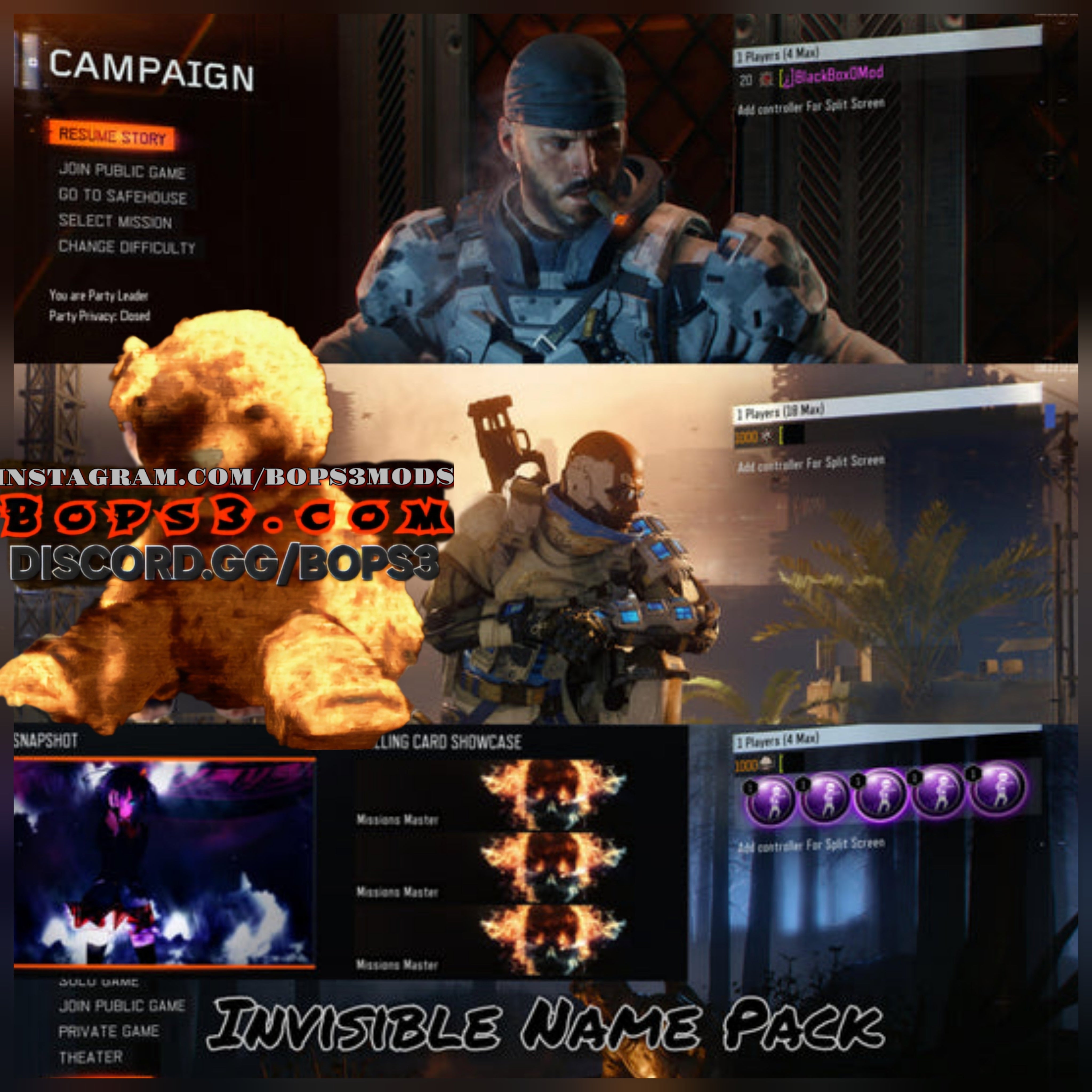 #6 Bo3 Invisible Name Pack - Playstation 4/5 – Bops3 Mods Store
